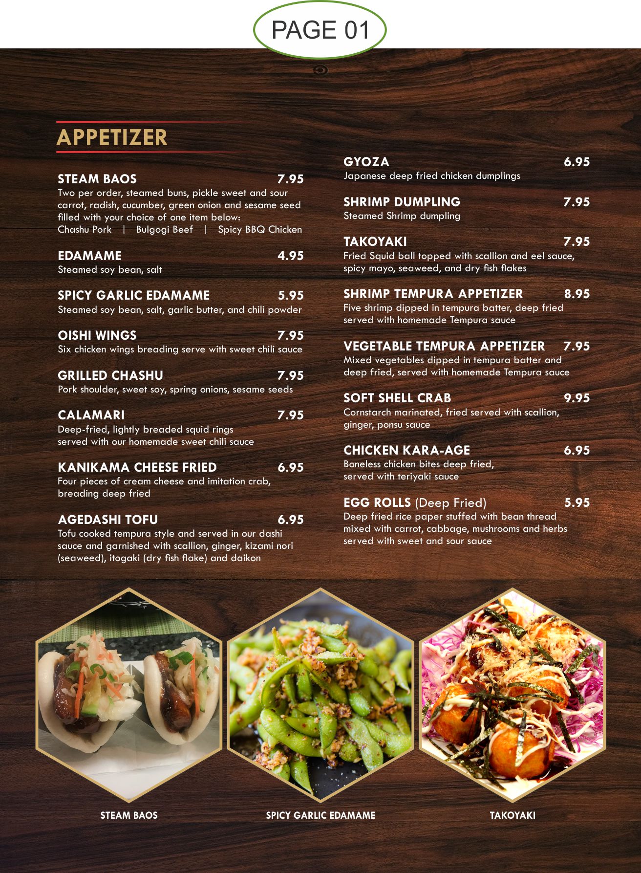 MENU | Oshi Restaurant